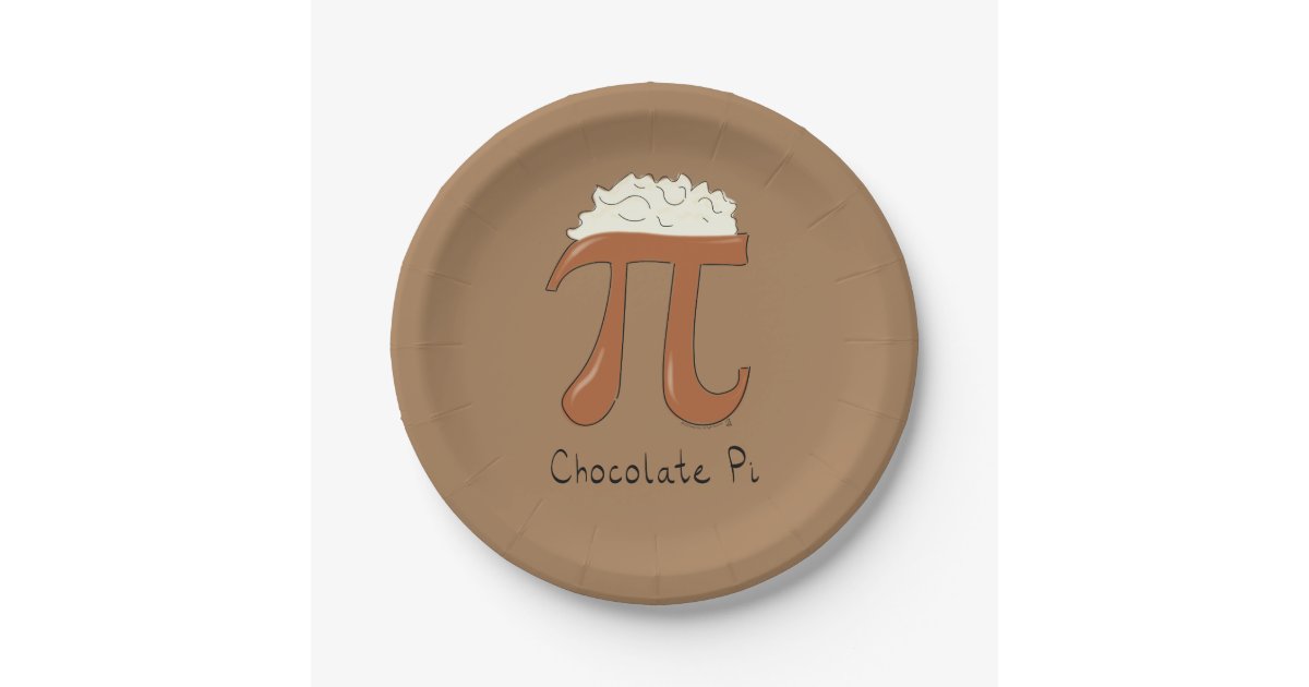 Chocolate Pi Cute Math Pi Day Party Paper Plates | Zazzle