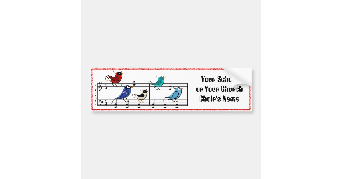 Choir Birds Bumper Sticker | Zazzle