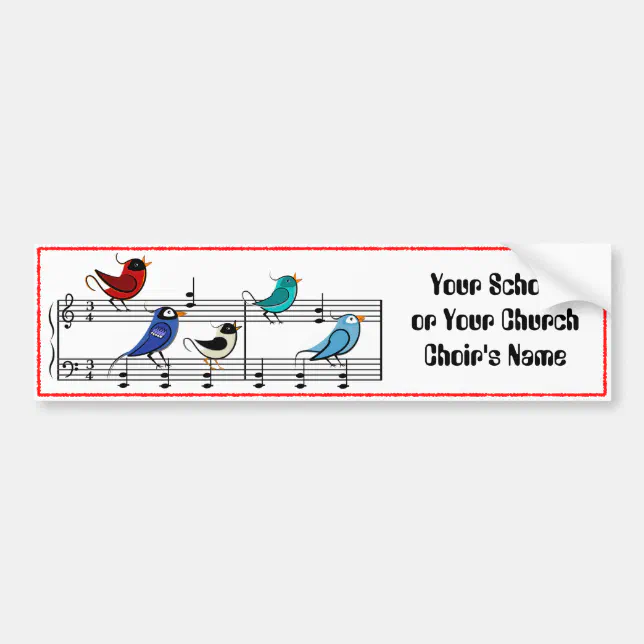 Choir Birds Bumper Sticker | Zazzle