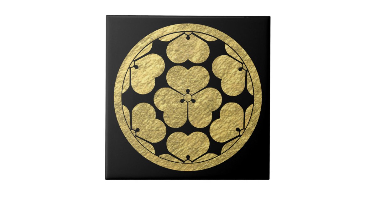 Chosokabe Mon Japanese samurai clan Tile | Zazzle