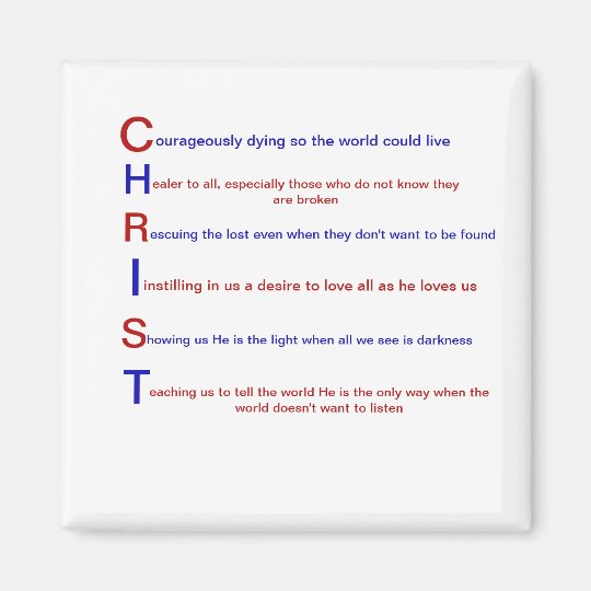 Christ acrostic poem magnet | Zazzle.co.uk