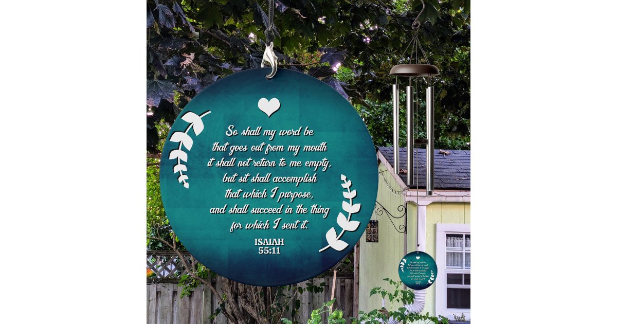 Christian Bible Verse Personalised Text Wind Chime | Zazzle