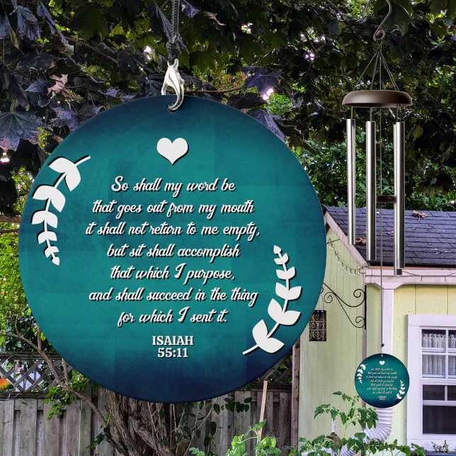 Christian Bible Verse Personalised Text Wind Chime | Zazzle