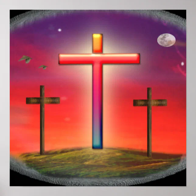 Christian Cross art Poster | Zazzle