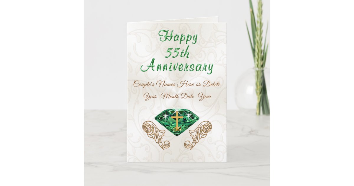 Christian Emerald 55th Wedding Anniversary Cards Zazzle co uk Christian Emerald 55th Wedding Anniversary Cards Zazzle co uk