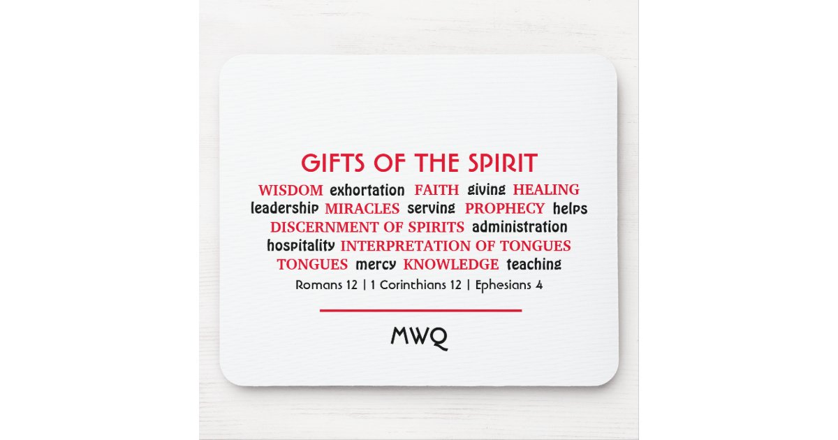 Christian | HOLY SPIRIT GIFTS | Monogram Scripture Mouse Mat | Zazzle