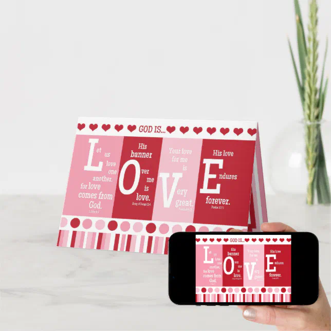 Christian Valentine Card "God is LOVE" Bible Verse | Zazzle