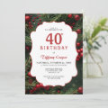 Christmas 40th Birthday Invitation | Zazzle