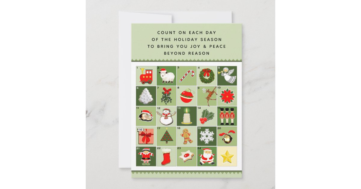 Christmas Advent Calendar Cards | Zazzle