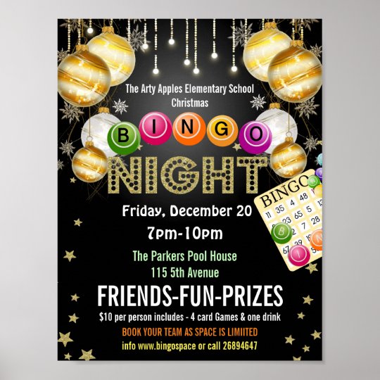 Christmas Bingo Night flyer Poster | Zazzle.co.uk