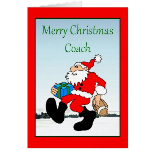 Christmas Card For Football Coach | Zazzle.co.uk