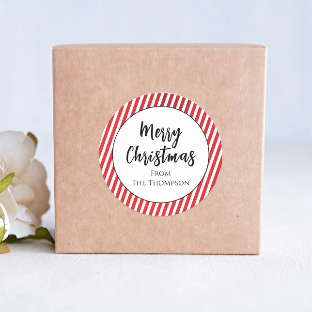 Christmas Cute Photo Collage Simple Newspaper Classic Round Sticker ...