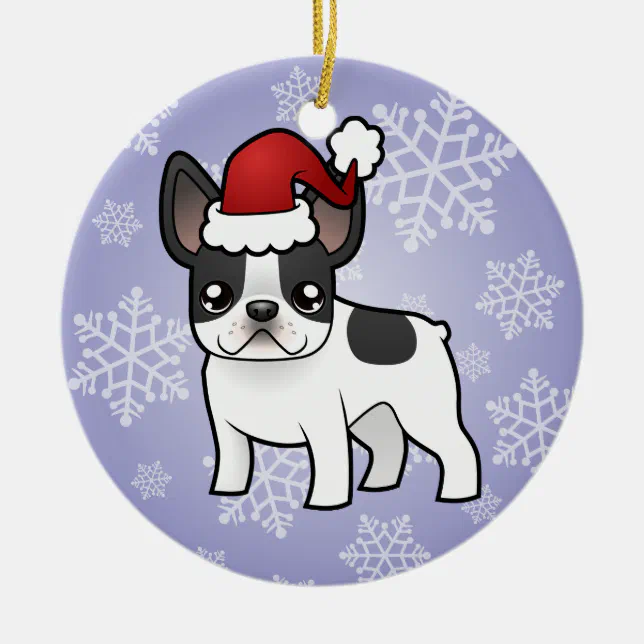 Christmas French Bulldog Ceramic Tree Decoration | Zazzle