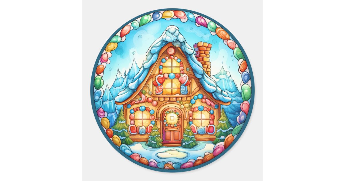 Christmas Gingerbread House Sticker | Zazzle