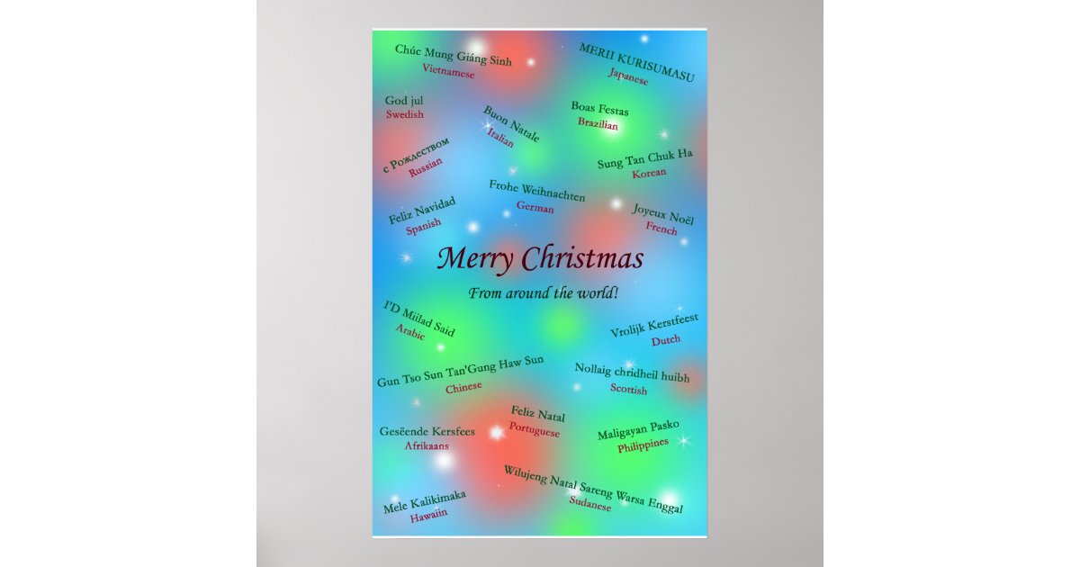 Christmas Greetings From Across the World Poster | Zazzle