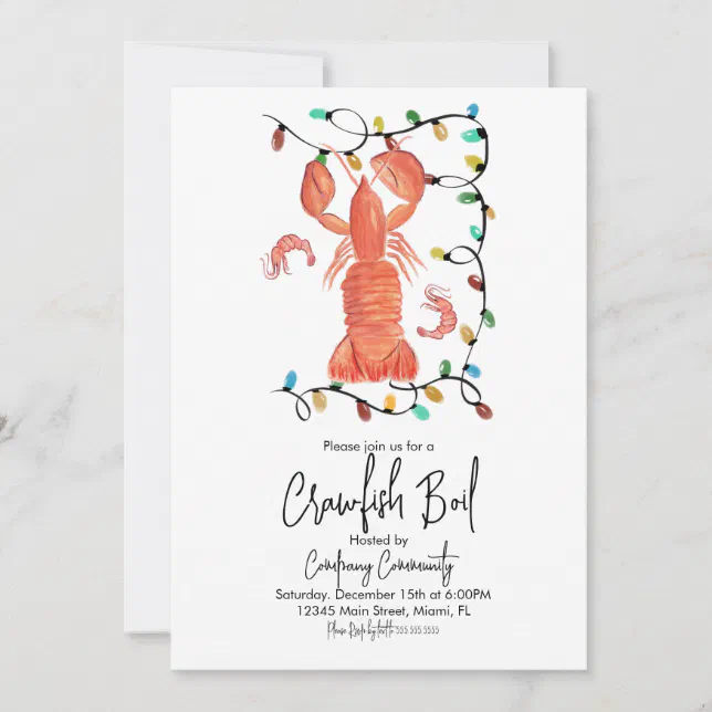 Christmas Lobster Crawfish Crustacean Flyer Invitation | Zazzle