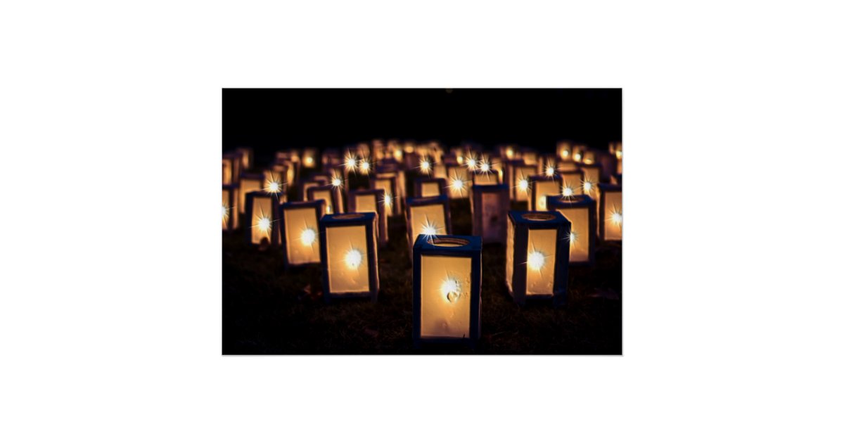 Christmas Luminaries at Night Poster | Zazzle