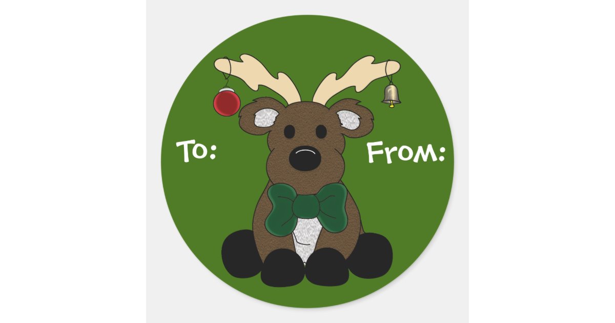 Christmas Moose Gift Tag | Zazzle
