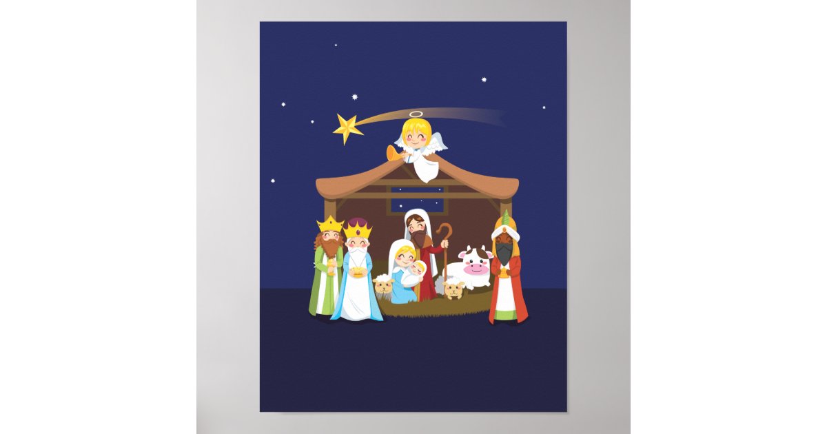 Christmas Nativity Scene Poster | Zazzle