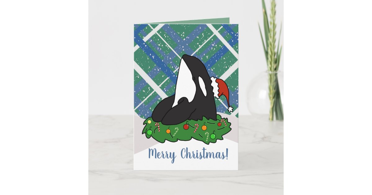 Christmas Orca Killer Whale Card | Zazzle