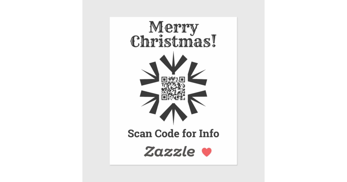 Christmas QR Code Sticker | Zazzle