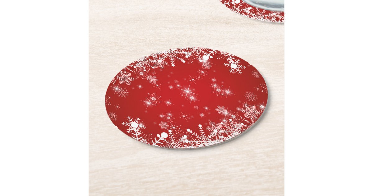 Christmas Round Paper Coaster | Zazzle
