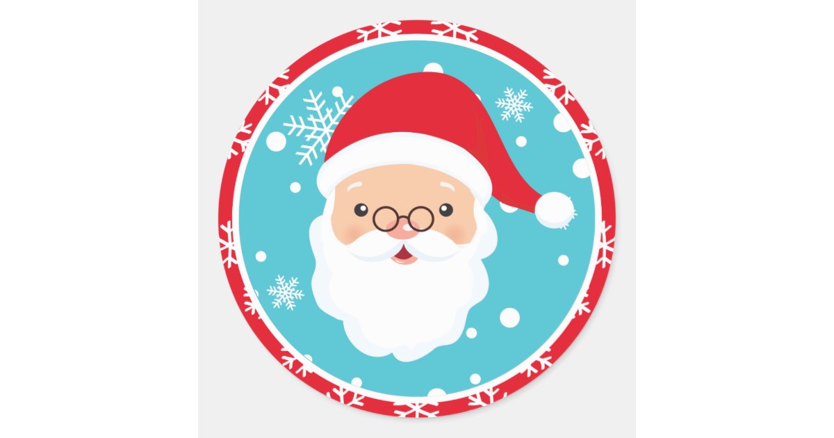 Christmas - Santa Stickers (Round) | Zazzle