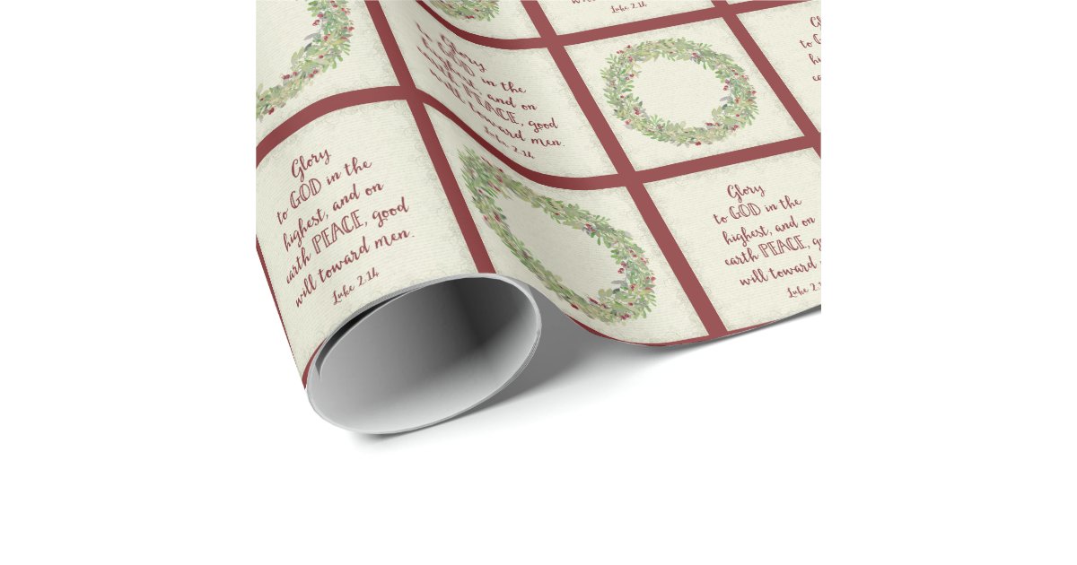 Christmas Scripture - Glory to God Wrapping Paper | Zazzle