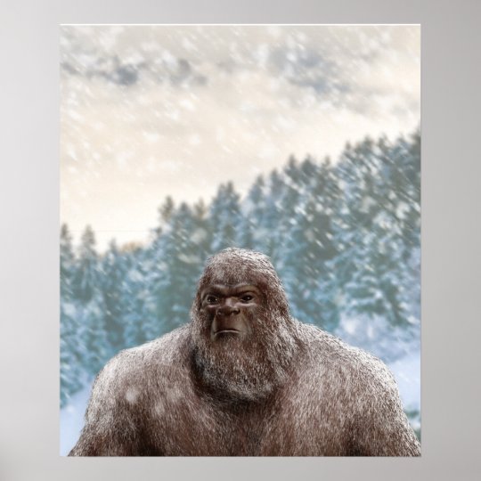 CHRISTMAS SNOW BIGFOOT SASQUATCH III POSTER | Zazzle.co.uk