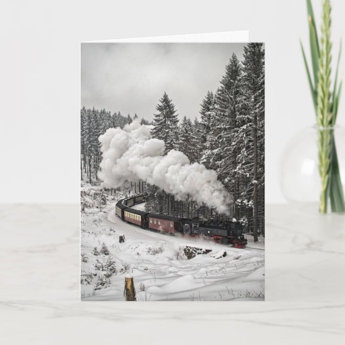 Christmas Train Holiday Card | Zazzle.co.uk