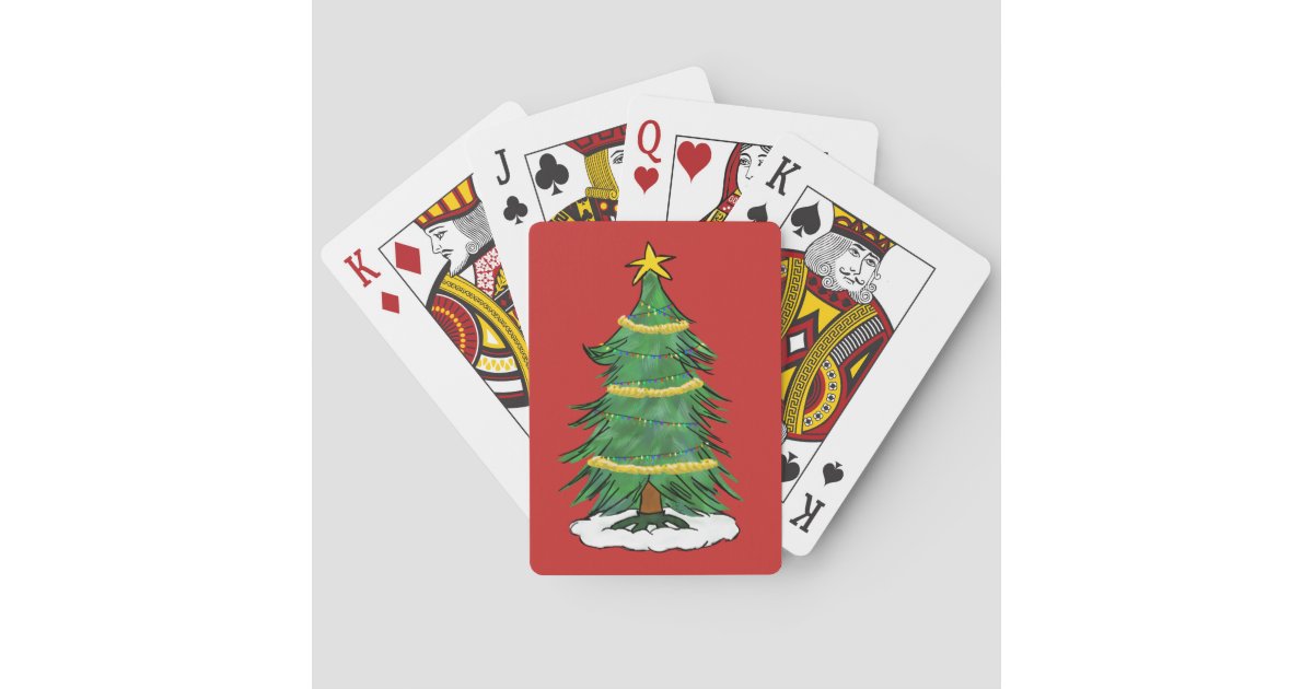 Christmas Tree Playing Cards | Zazzle
