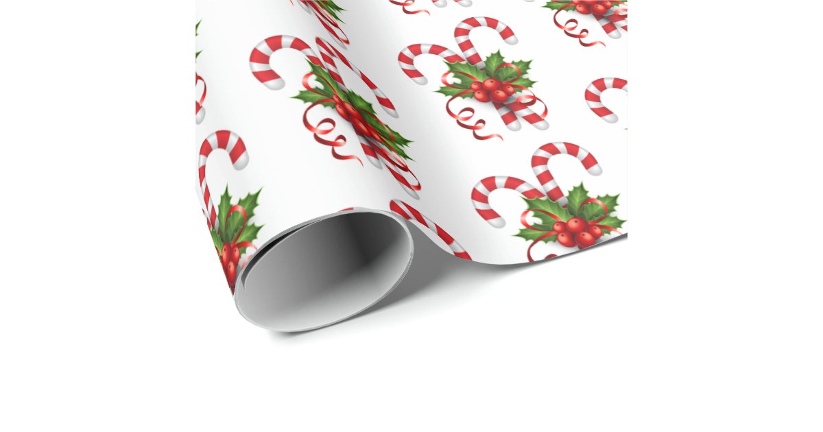 Christmas Wrapping Paper-Candy Canes Wrapping Paper | Zazzle