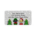 Christmas Yellow Labrador and Black Labrador twins Label | Zazzle