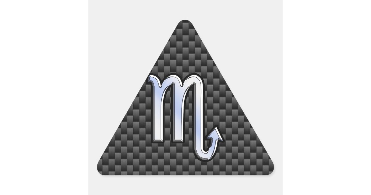 Chrome Like Scorpio Zodiac Sign Carbon Fibre Print Triangle Sticker ...