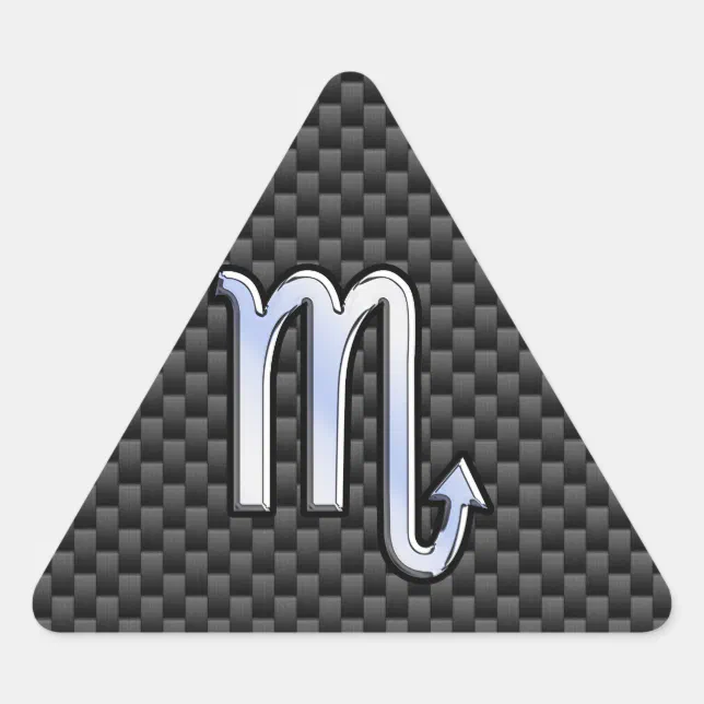 Chrome Like Scorpio Zodiac Sign Carbon Fibre Print Triangle Sticker ...