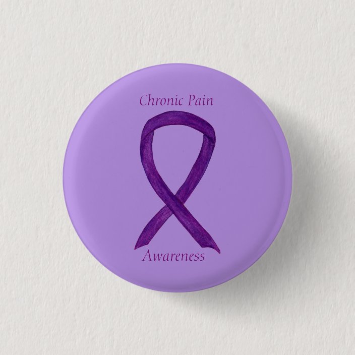 Chronic Pain Awareness Ribbon Custom Art Pin | Zazzle.co.uk