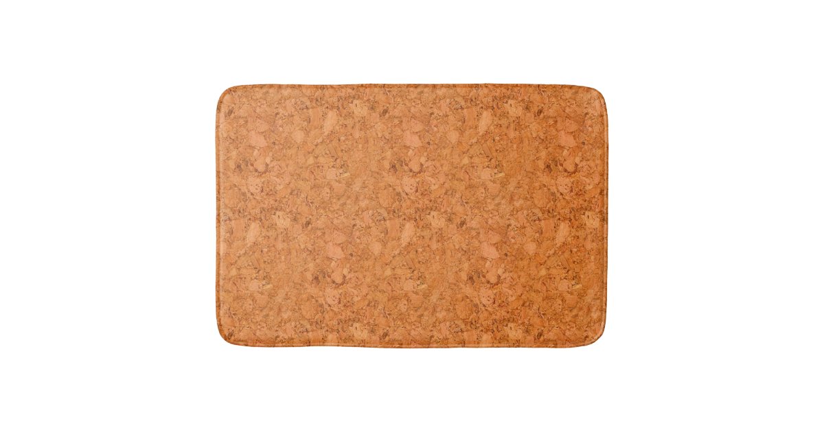 Chunky Natural Cork Wood Grain Look Bath Mat | Zazzle