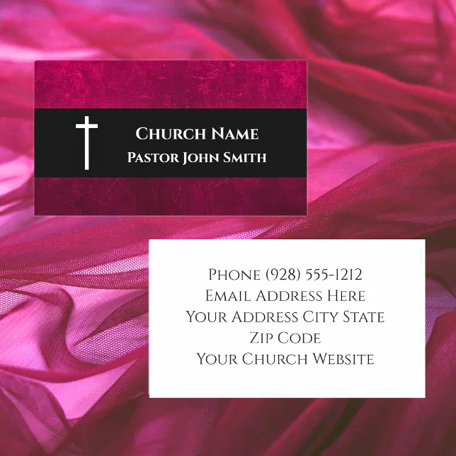 Church Pastor Vintage Red Velvet Christian Business Card | Zazzle