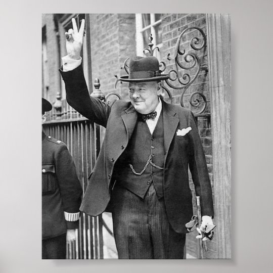 Churchill V sign Poster | Zazzle.co.uk