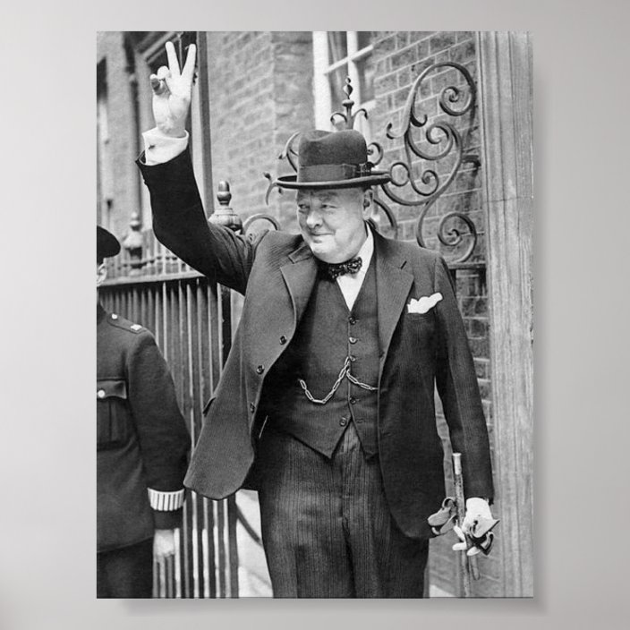 Churchill V sign Poster | Zazzle.co.uk