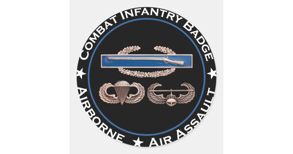 CIB Airborne Air Assault Classic Round Sticker | Zazzle