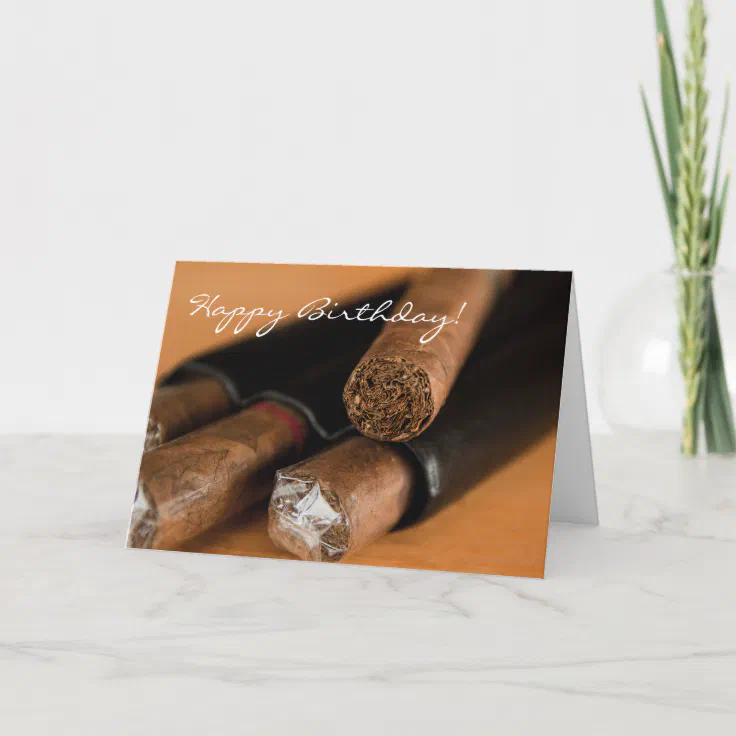 Cigar Smoker Birthday Card | Zazzle