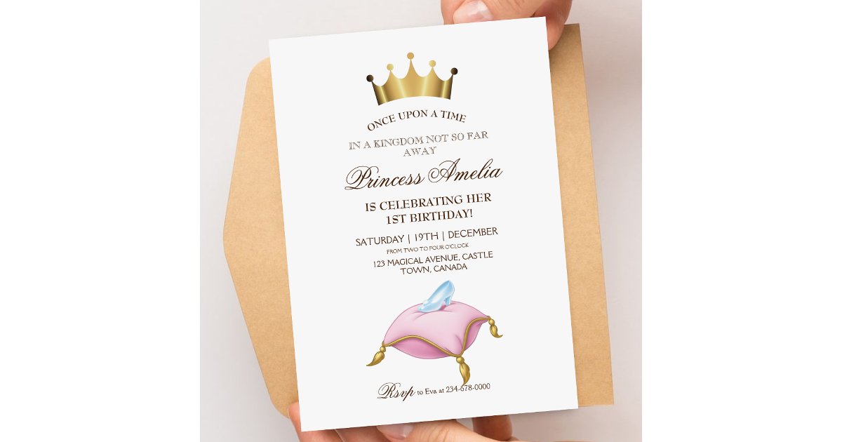Cinderella's slipper Princess Birthday Party Invitation | Zazzle