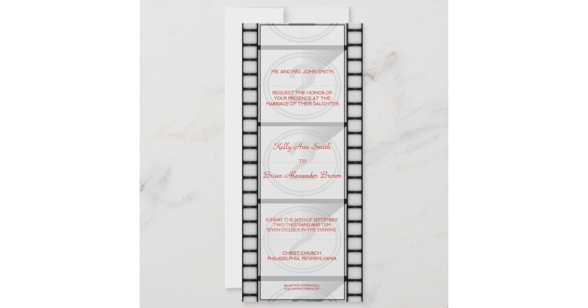 Cinema "Ticket" Invitation/Menu Card | Zazzle