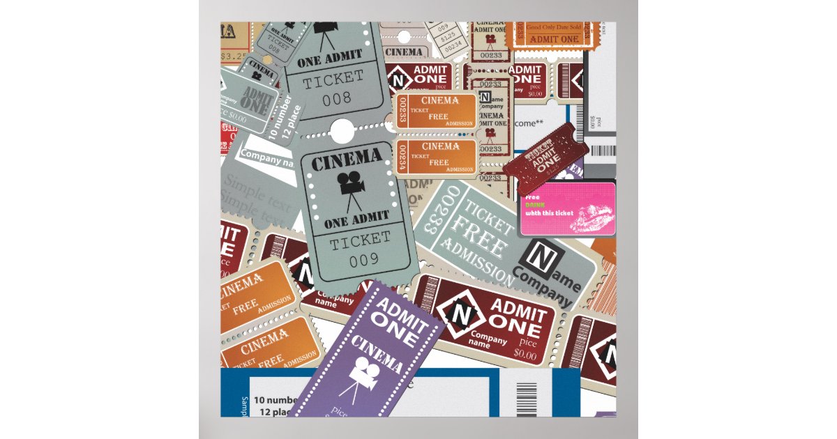 Cinema Ticket's Poster | Zazzle.co.uk
