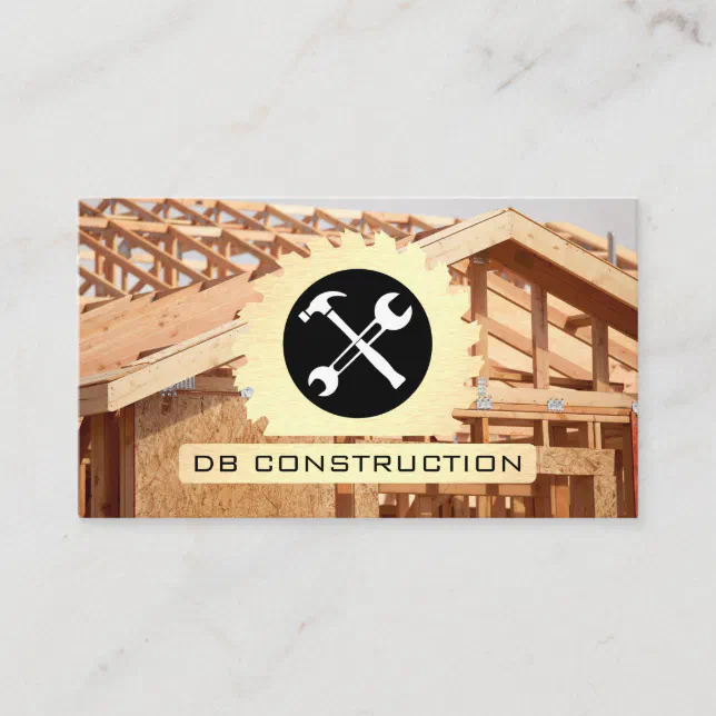 Circular Saw | Hammer Wrench | Construction Build Business Card | Zazzle