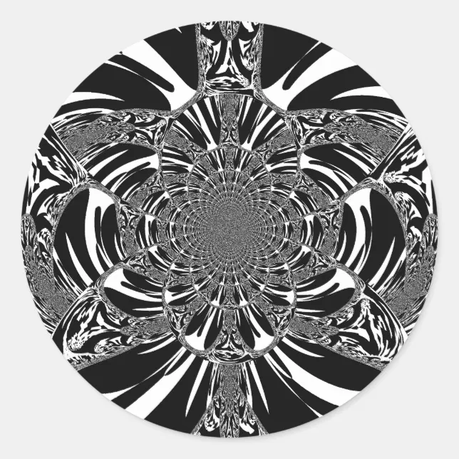 Circular Zebra Kaleidoscope Art Print Classic Round Sticker | Zazzle
