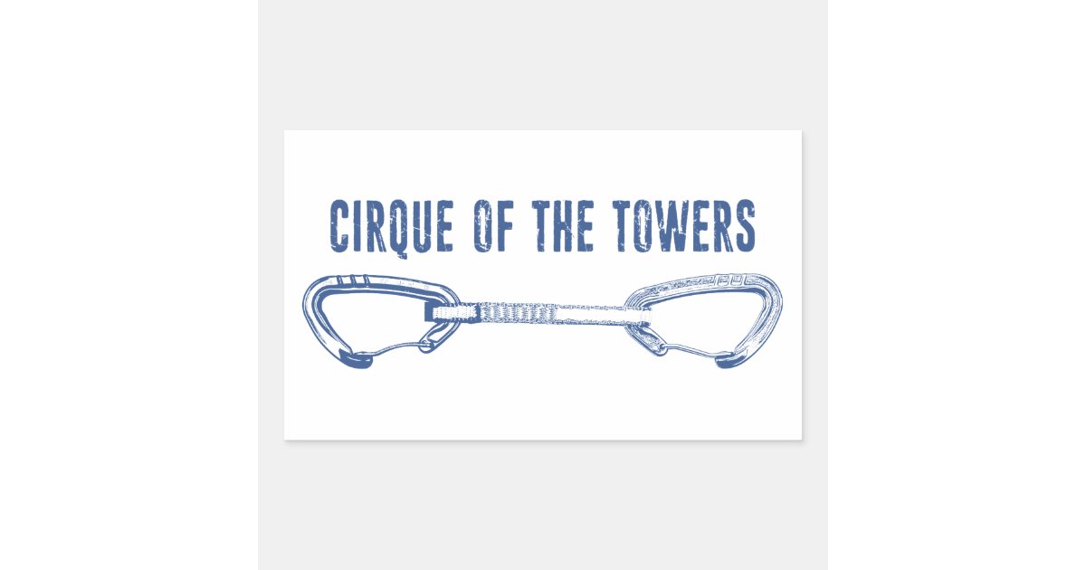 Cirque Of The Towers Climbing Quickdraw Rectangular Sticker | Zazzle