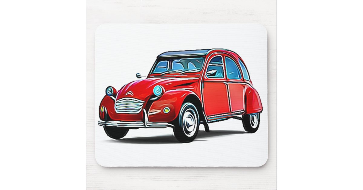 Citroen 2CV Cartoon Mouse Mat | Zazzle