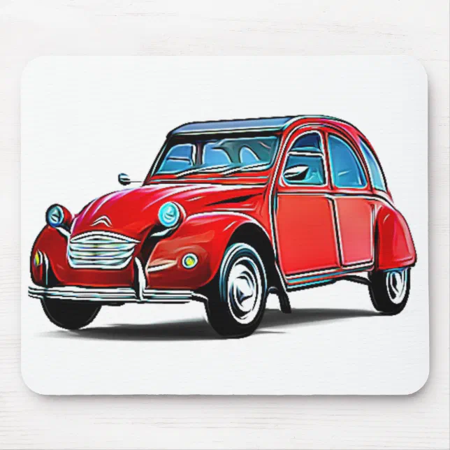Citroen 2CV Cartoon Mouse Mat | Zazzle